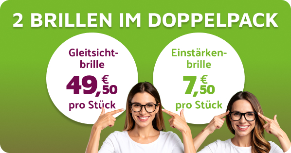 Doppelpack Deal: 2 Brillen ab nur 15 Euro